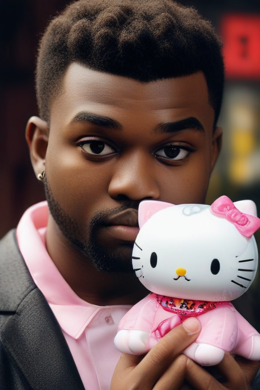Kanye west with hello kitty