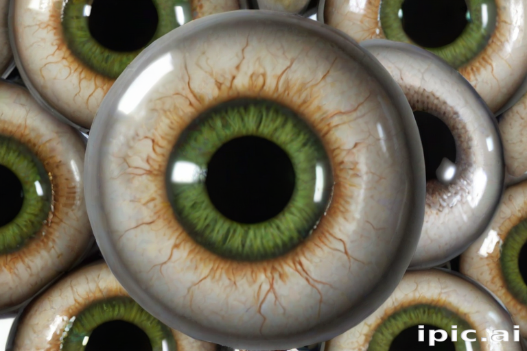 A Close-Up View of Realistic Human Eyes with Unique Patterns and Colors.