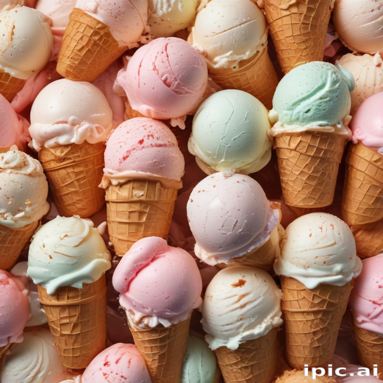 A Colorful Array of Delicious Ice Cream Cones in Various Flavors