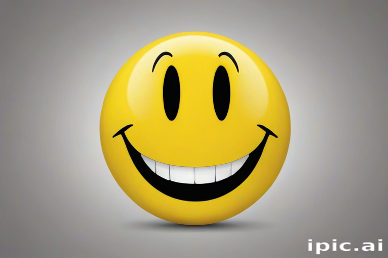 A Bright Yellow Smiley Face with a Wide Grin and Cheerful Expression.