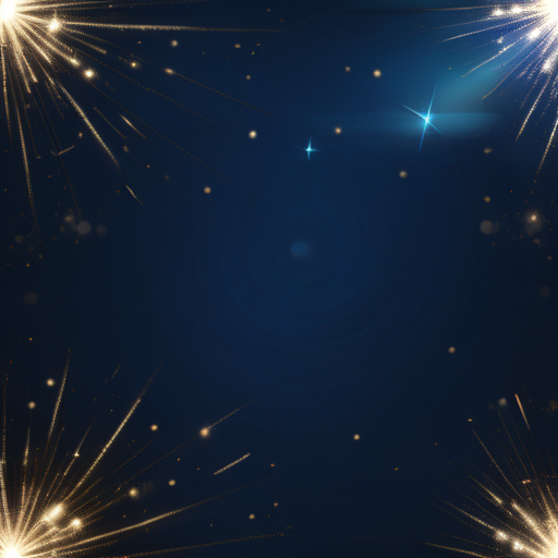 Sparkling Night Sky with Radiant Stars and Glimmering Fireworks Effects