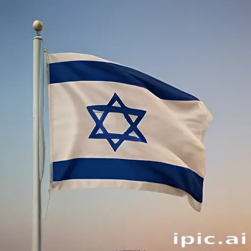 Flag of Israel Featuring Blue and White Stripes with Star of David