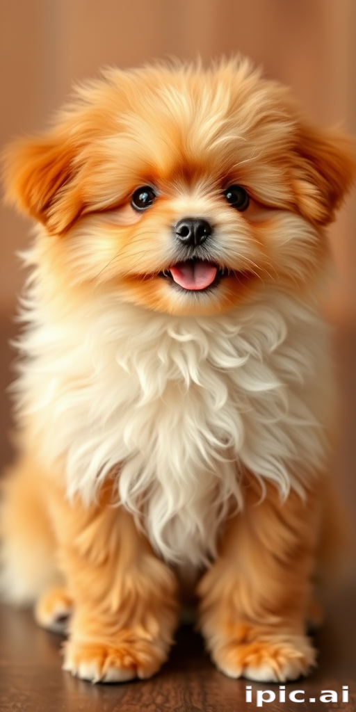A Playful Puppy with Fluffy Fur and an Adorable Smile.