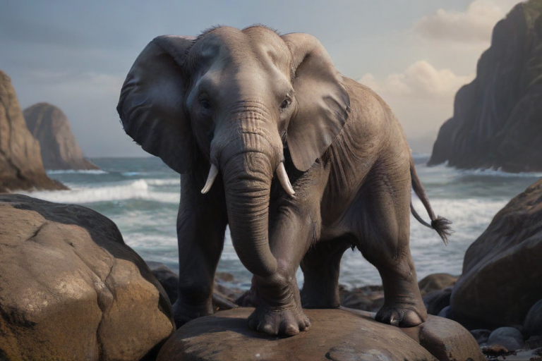 mussel elephant on the rock