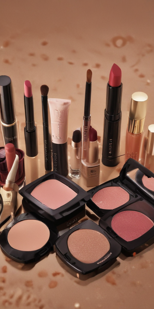 An Array of Vibrant Makeup Products Displayed on a Stylish Surface