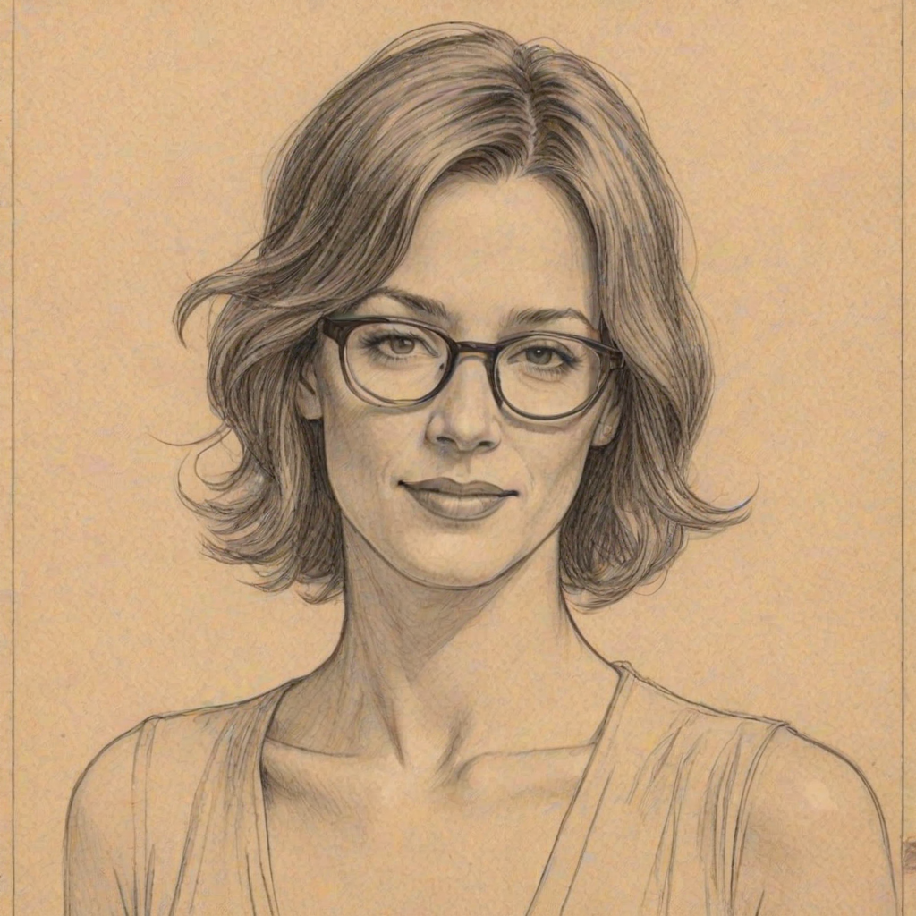 Elegant Portrait of a Confident Woman with Stylish Glasses and Short Hair