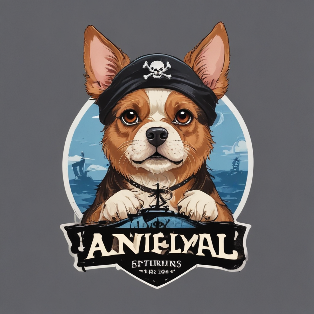 Design a logo for a charity ''animal'' a ship with a pirate-themed dog ...