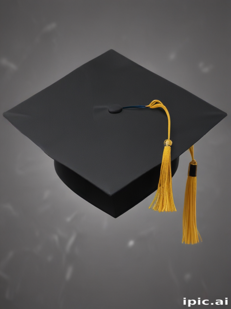 Graduation Cap with Yellow Tassel Symbolizing Achievement and Academic ...
