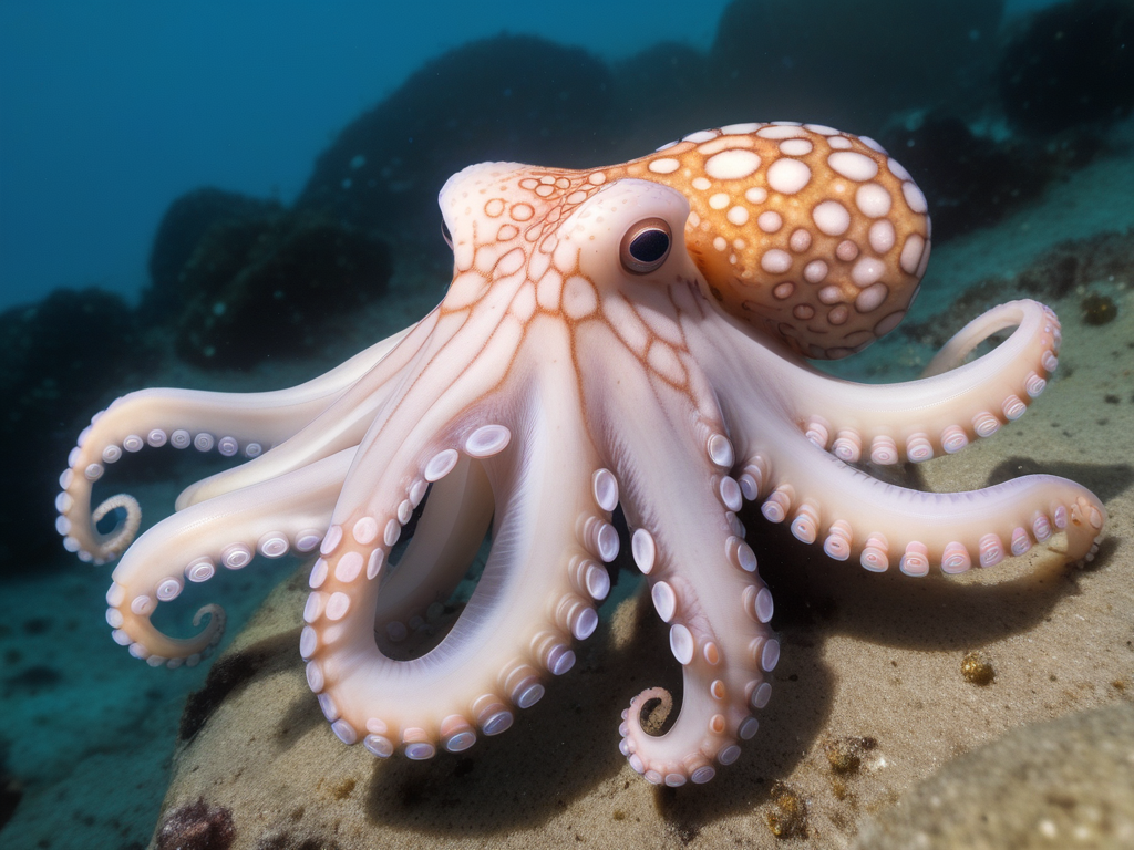 The Colorful Octopus Gracefully Swimming Among the Ocean's Vibrant ...