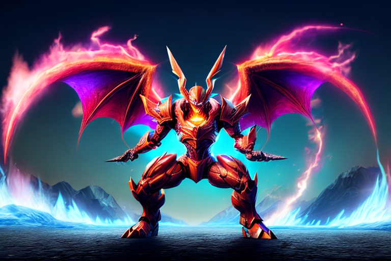 dragon, Yu-Gi-Oh style, background fire, sword
