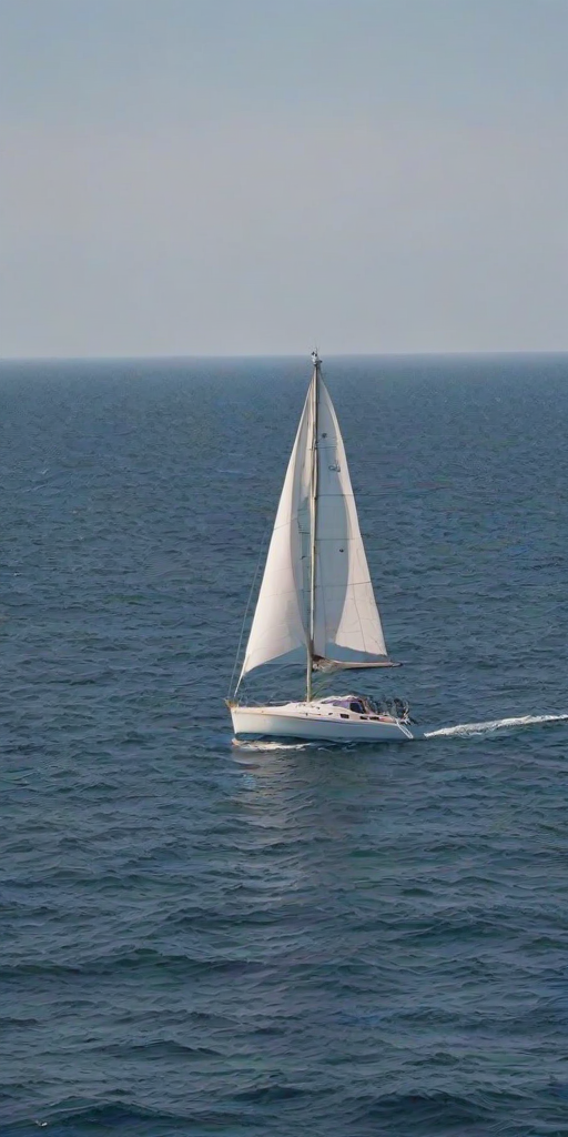 Serene Sailing Adventure on a Calm Ocean Under Clear Blue Skies