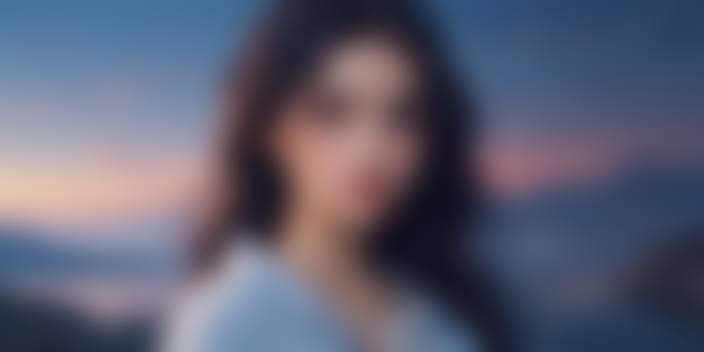 Captivating Portrait of a Young Woman Against a Scenic Sunset Background
