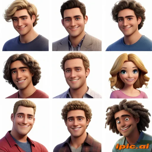 Variety of Cartoon Characters Showcasing Different Hairstyles and ...