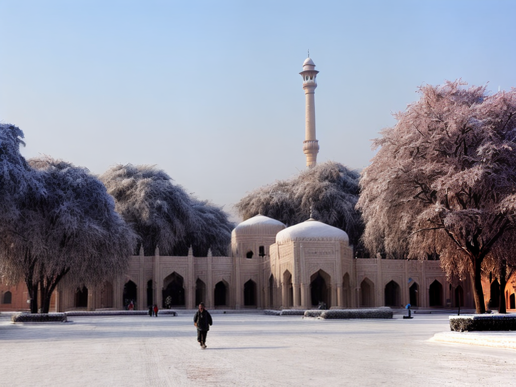 Multan city with snowfall