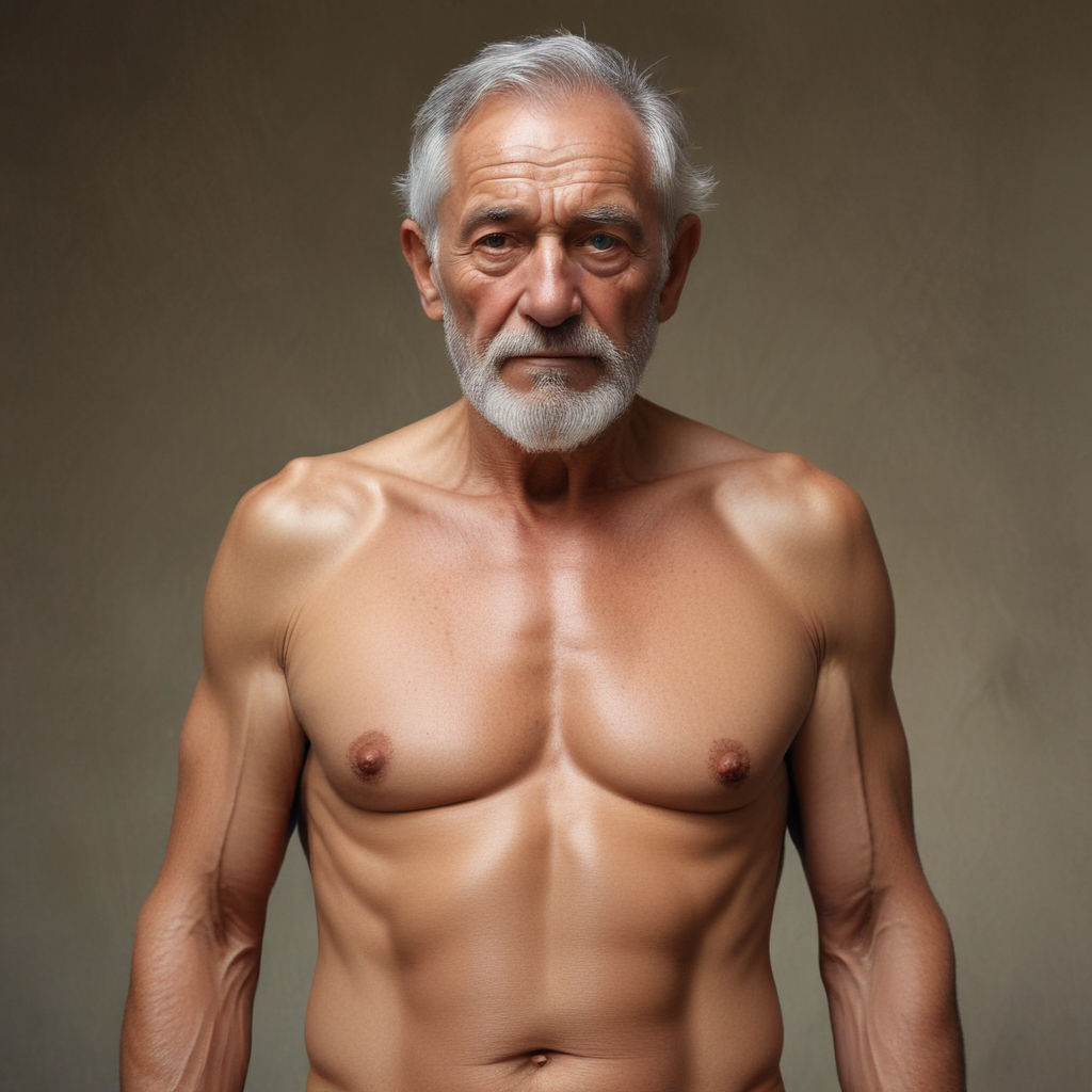 A Portrait of an Elderly Man Showcasing Strength and Resilience in Aging.