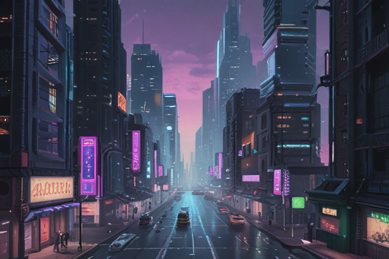 pixel art cyberpunk loopable city background