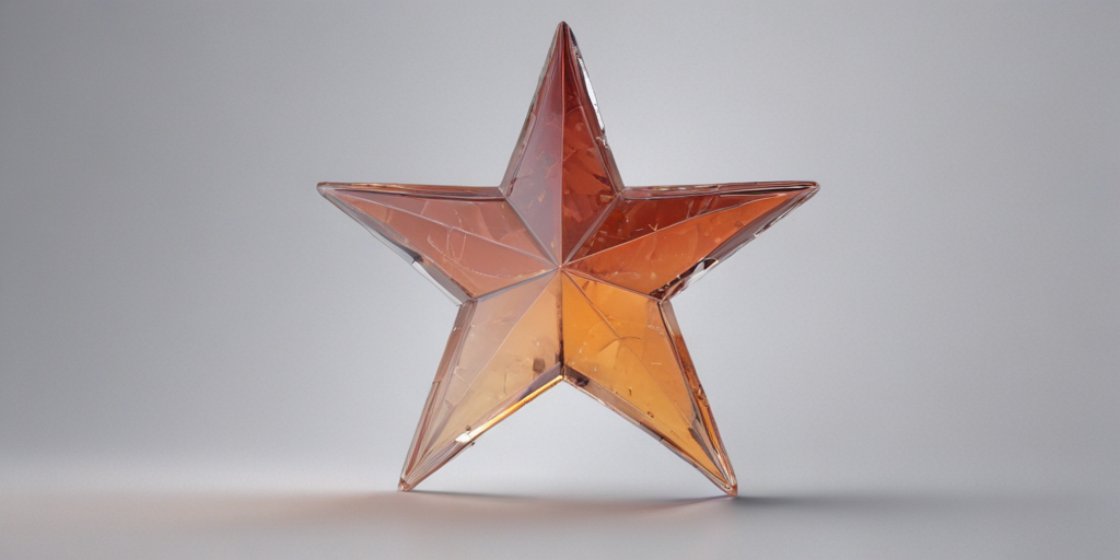 Beautifully Crafted Transparent Star with an Elegant Orange Gradient Finish