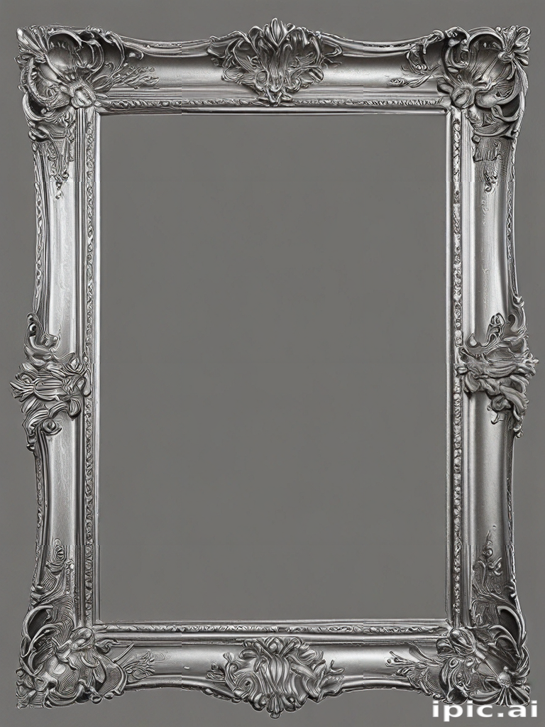 Elegant Ornate Silver Frame Featuring Intricate Floral and Leaf Designs