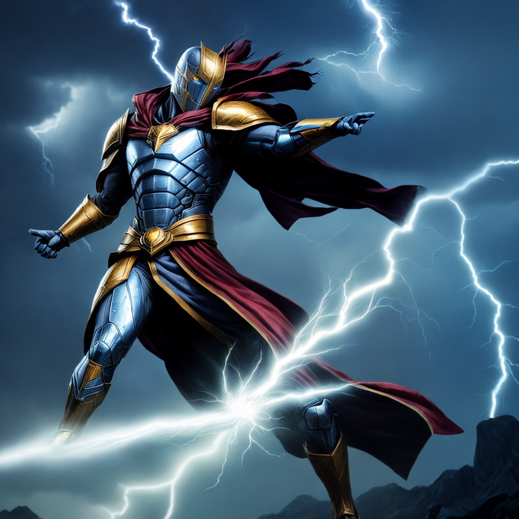 A Sorcerer Knight casting lightning bolts from his gauntlet