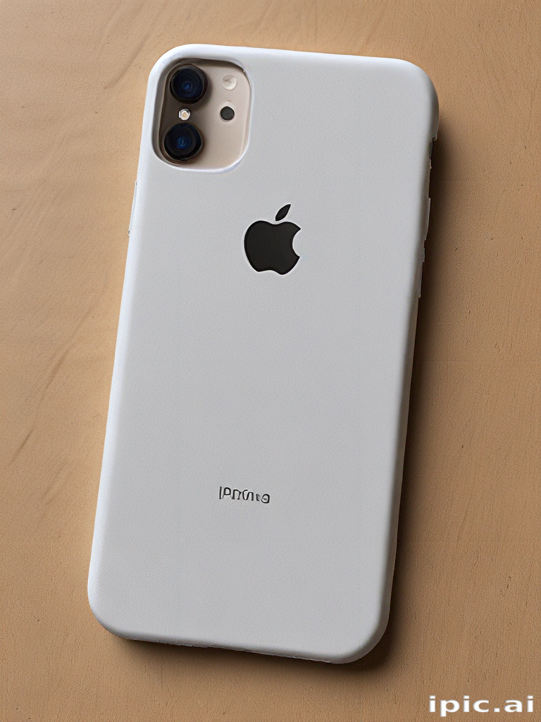A Close-Up View of a White iPhone Case with Apple Logo.