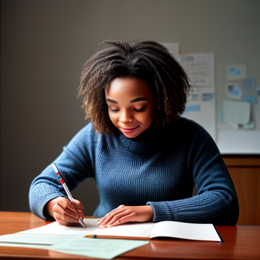Picture of a person writing a letter