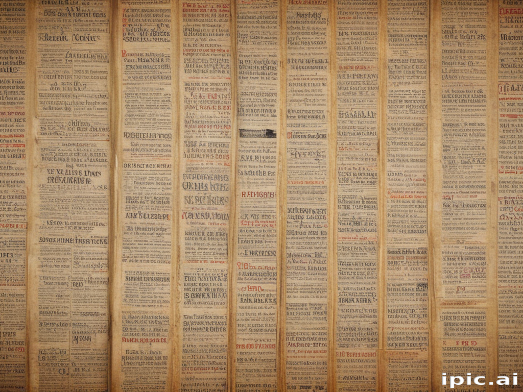 Vintage Newspaper Collage Featuring Historical Advertisements and ...