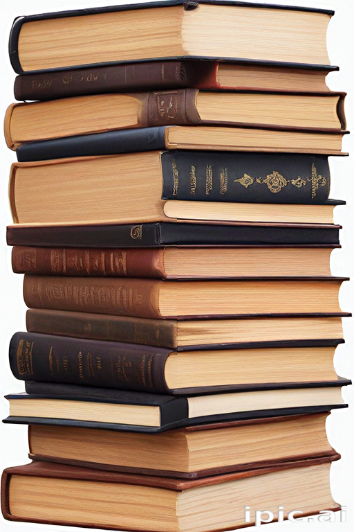 A Tall Stack of Classic Leather-Bound Books Ready for Reading Adventures