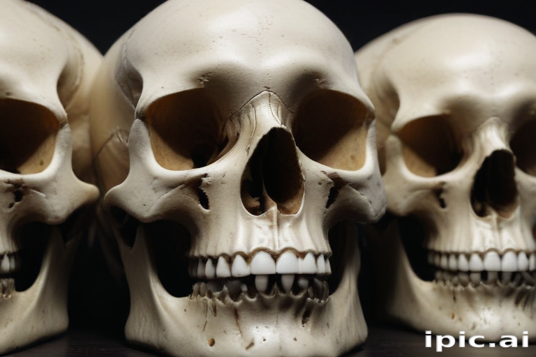 The Intriguing Details of Three Realistic Human Skull Models in Display