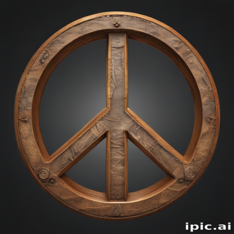 Artistic Wooden Peace Symbol Emphasizing Harmony and Unity in Design