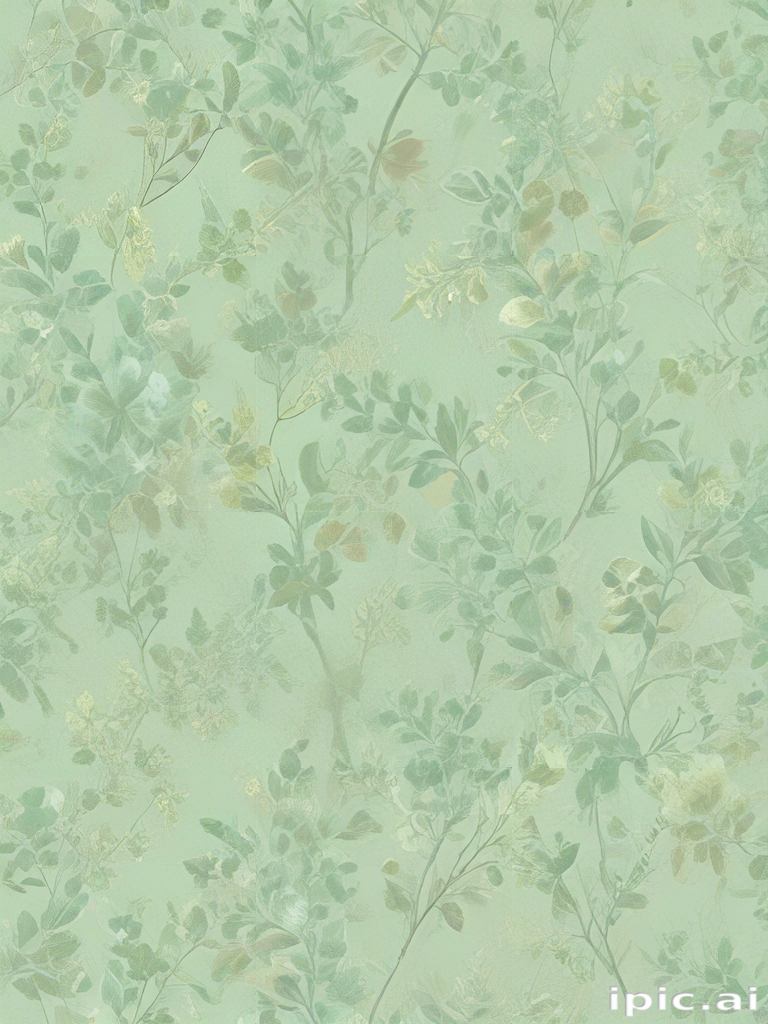 Delicate Green Floral Pattern with Subtle Leaves and Soft Background ...