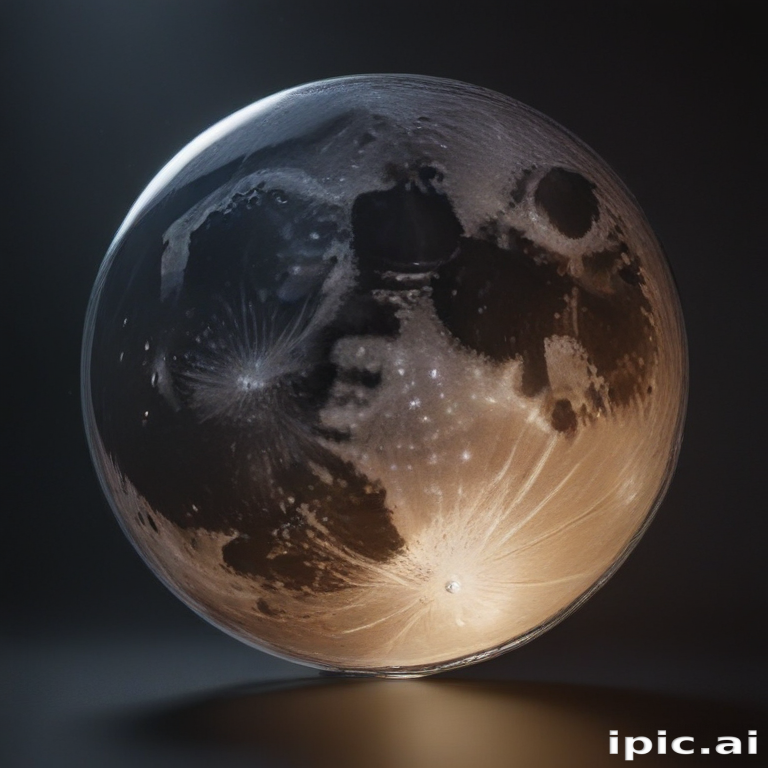 Intricate Glass Sculpture Capturing the Mystique of the Moon's Surface