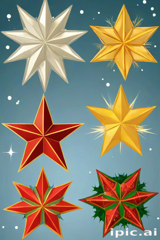 Colorful Decorative Stars with Sparkling Effects for Holiday ...