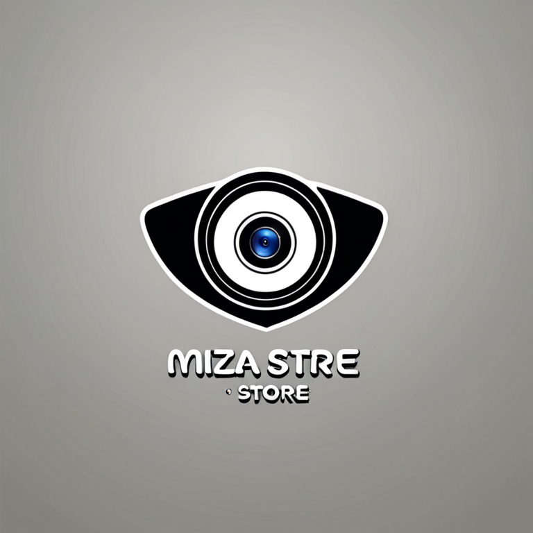 "Design a logo for a surveillance camera store named Miza Store."