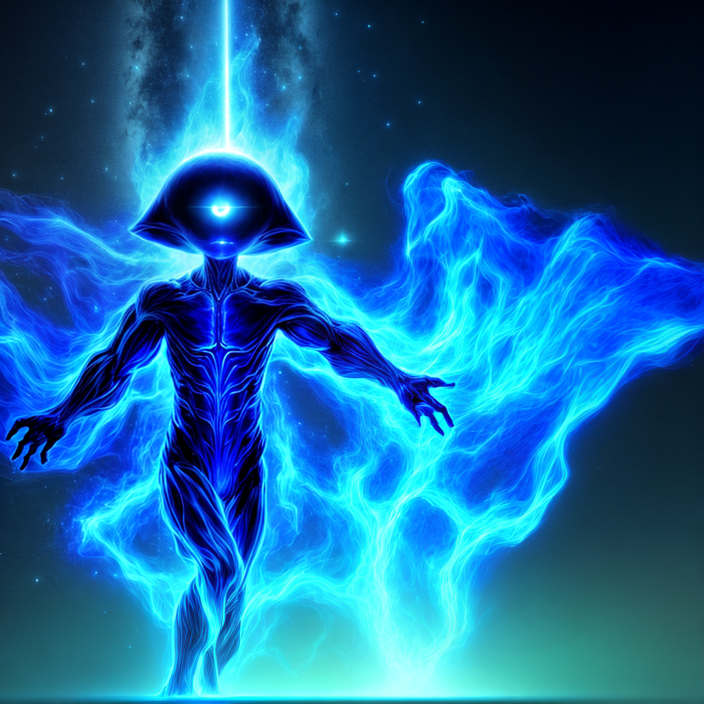 strange blue entity