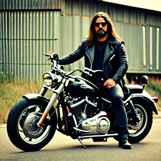 biker with long hair