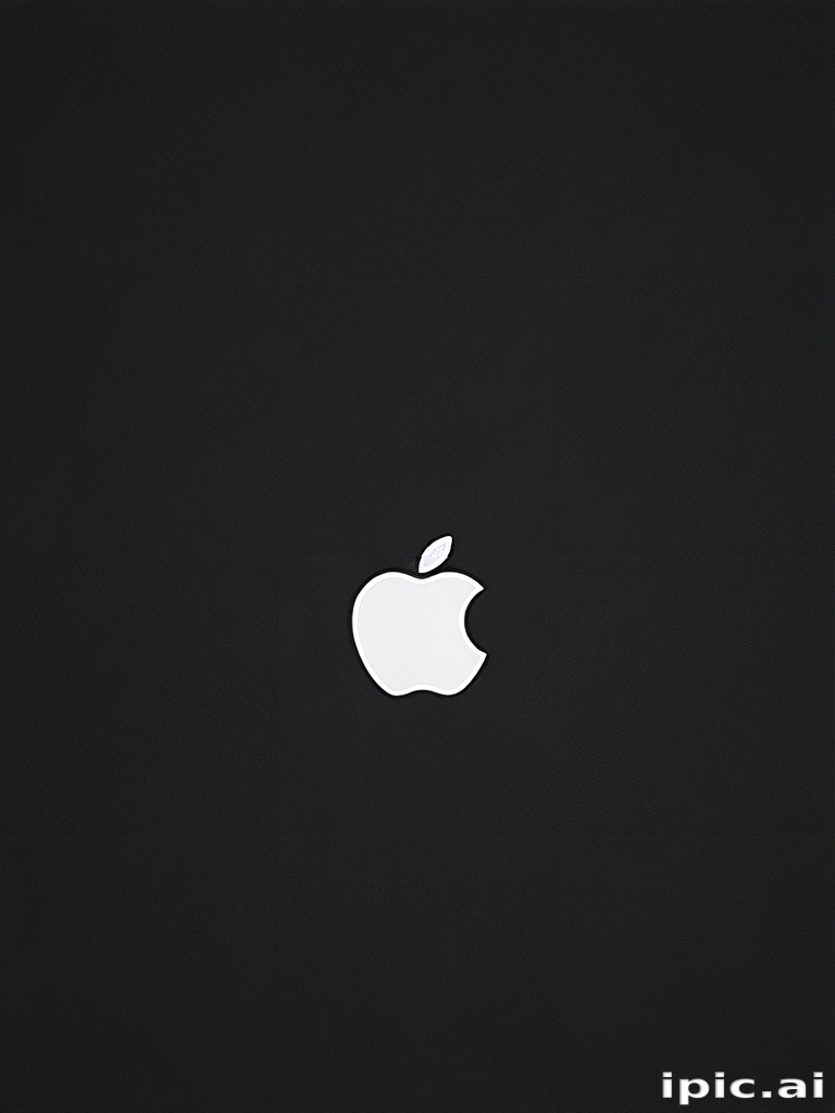 Minimalist Design Featuring Iconic Apple Logo on a Black Background