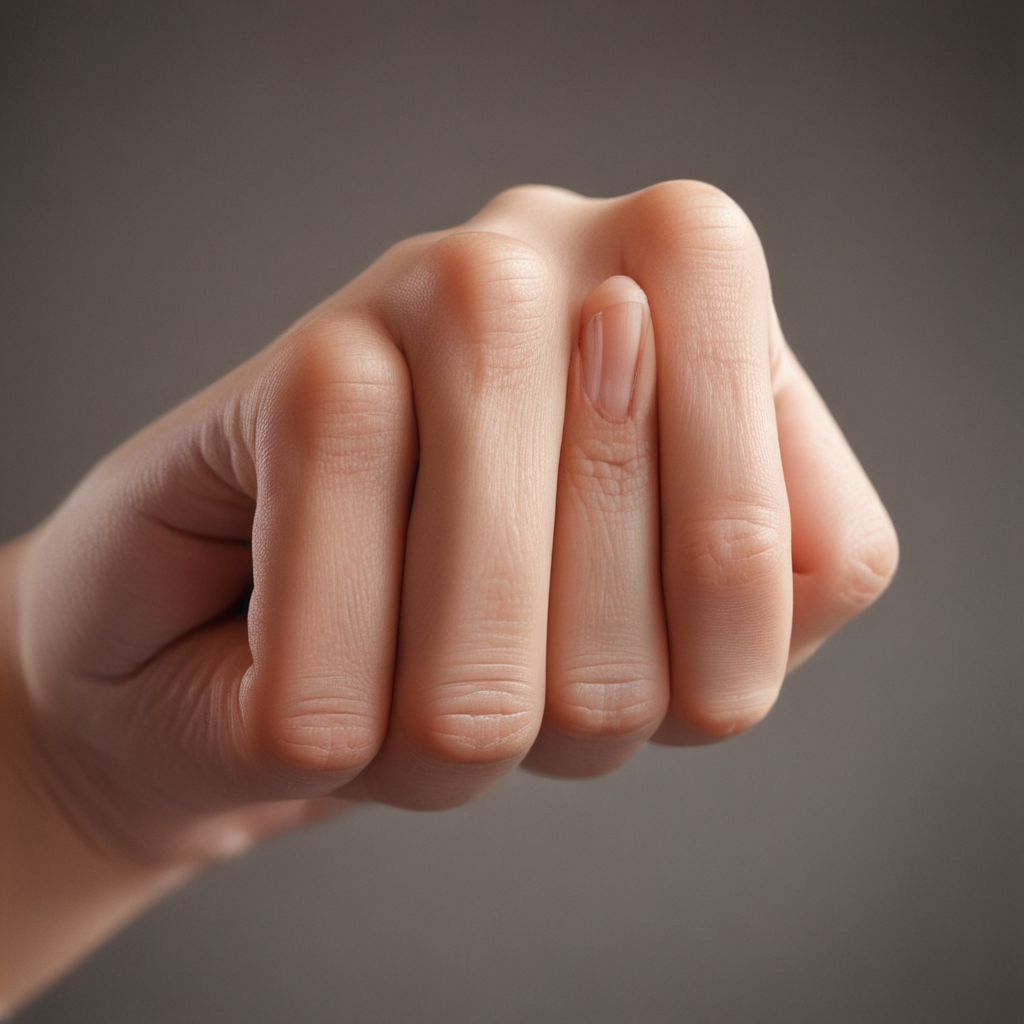 A Close-Up of a Human Hand Forming a Solid Fist Gesture.