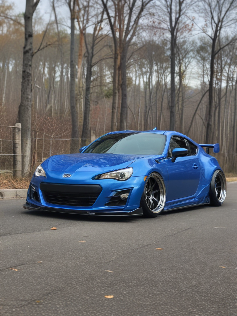 slammed wide body brz in blue