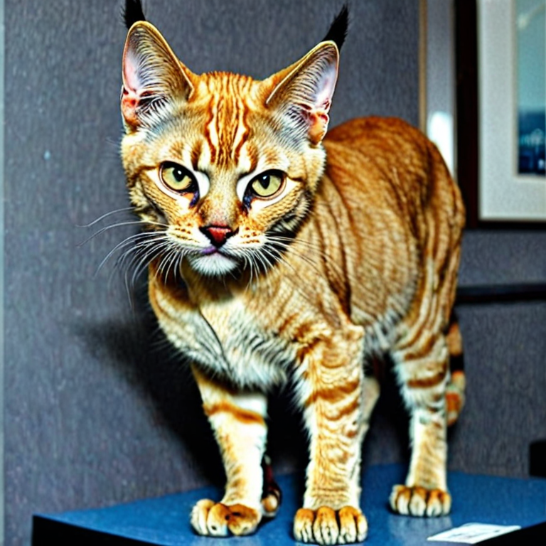 demon cat With human body