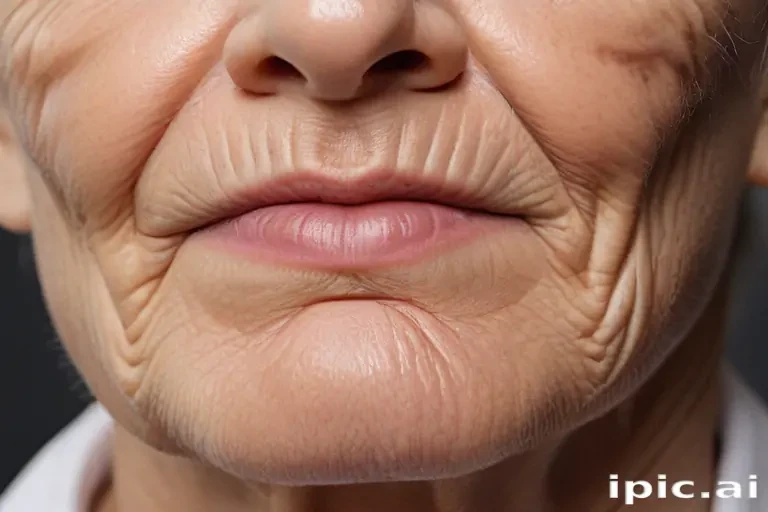 Close-Up Portrait of an Elderly Woman Showcasing Distinct Facial ...