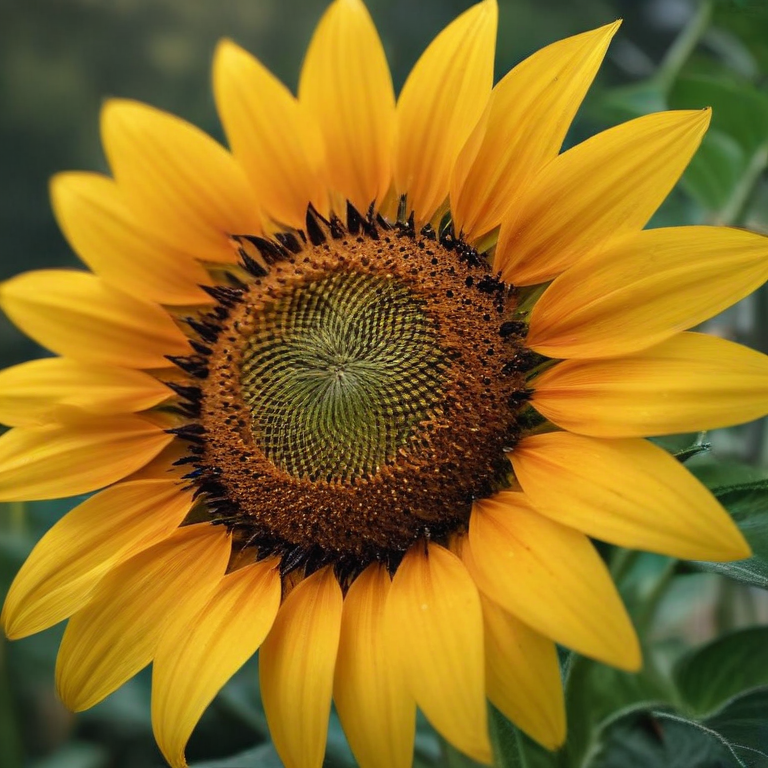 A Bright and Cheerful Sunflower Blooming in Full Summer Glory