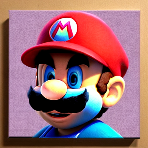 Super Mario from nintendo with blue cap in head