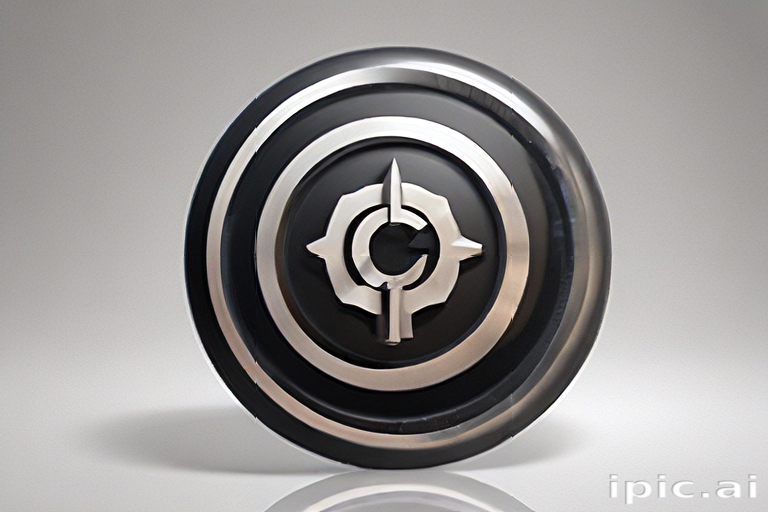 Stylized Shield Emblem Featuring Circular Design with Central Symbol ...