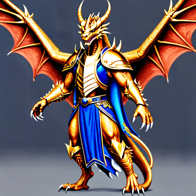 a powerful male dragon in impressive royal attire radiating a sense of ...