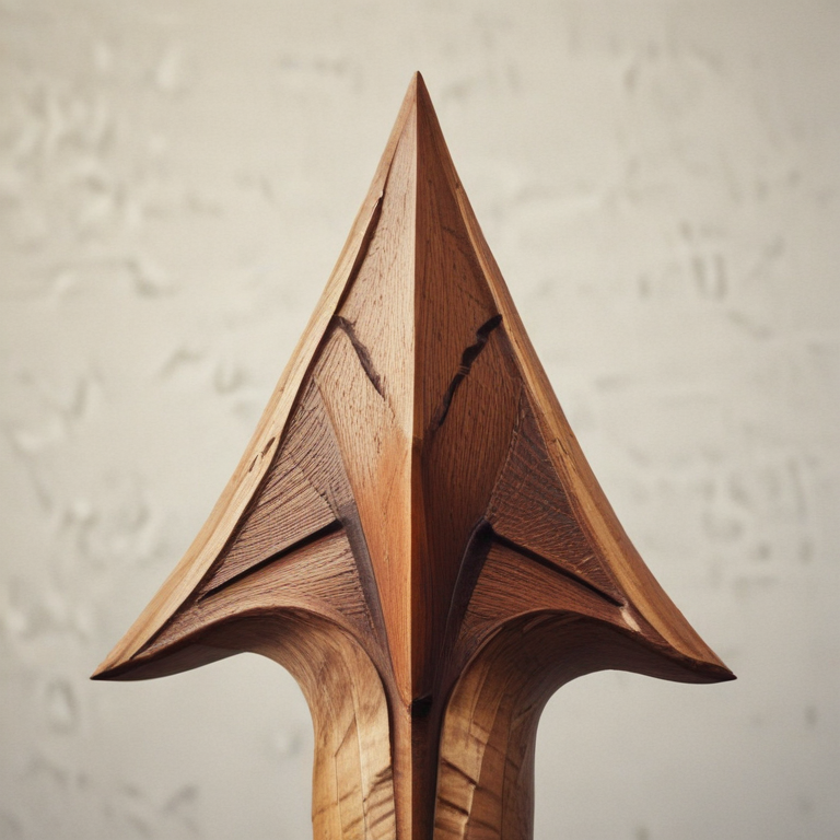 Intricately Carved Wooden Sculpture Featuring a Sharp, Elegant Pointed ...