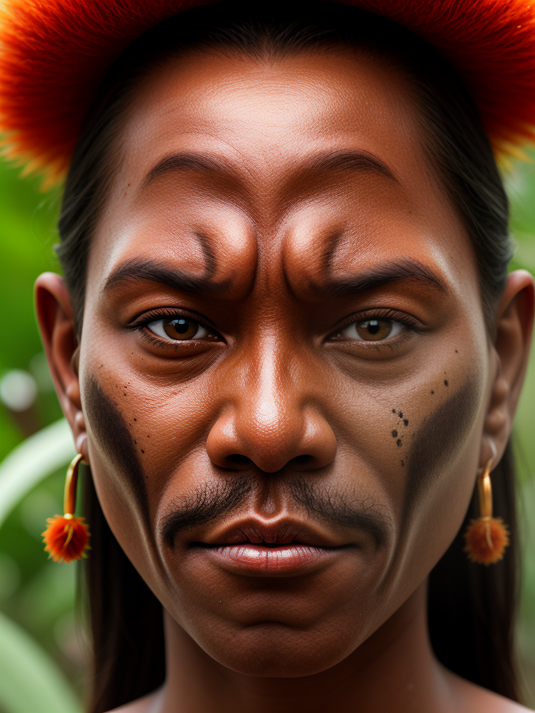 Portrait of a Strong Indigenous Individual with Intricate Facial Paint ...