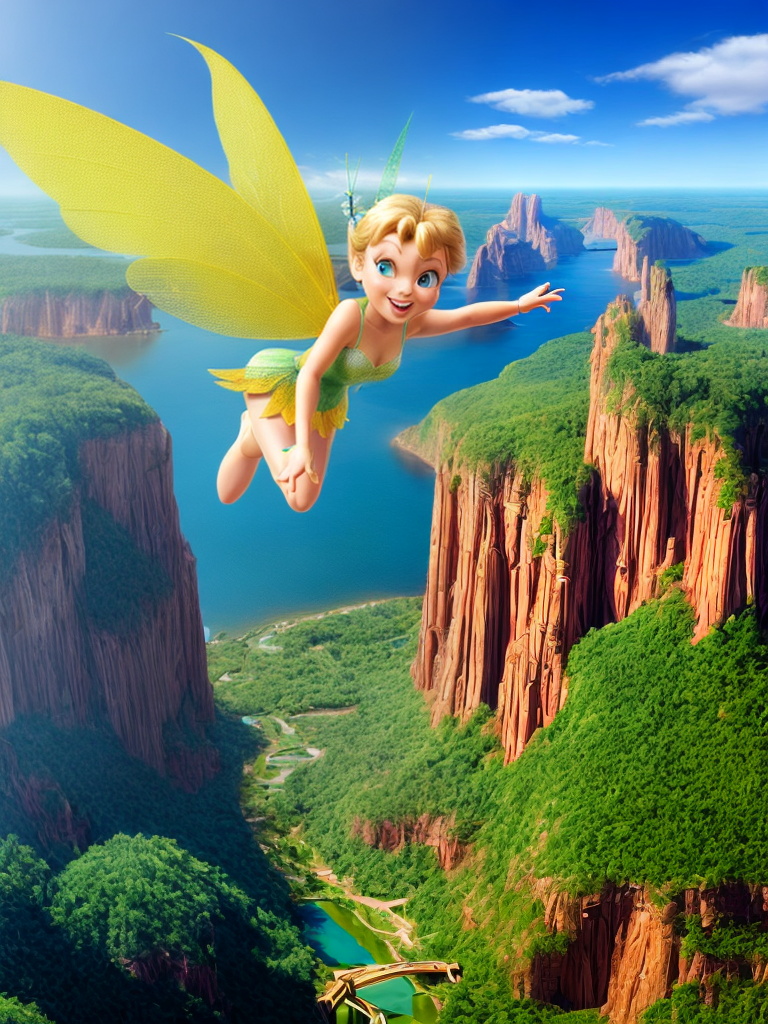 tinkerbell flying over disney world