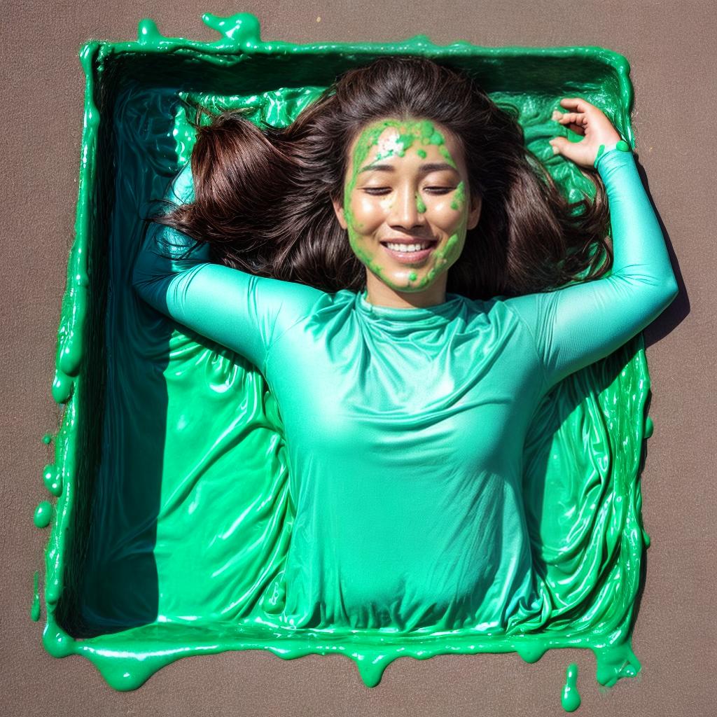 woman laying down in gunge pit