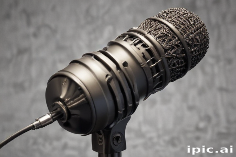 Stylish Black Microphone with Intricate Design Perfect for Music Recording