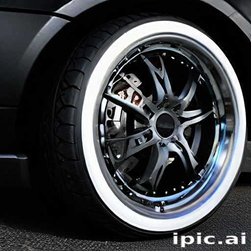 Close-Up View of a Stylish Car Wheel with Unique Design Features